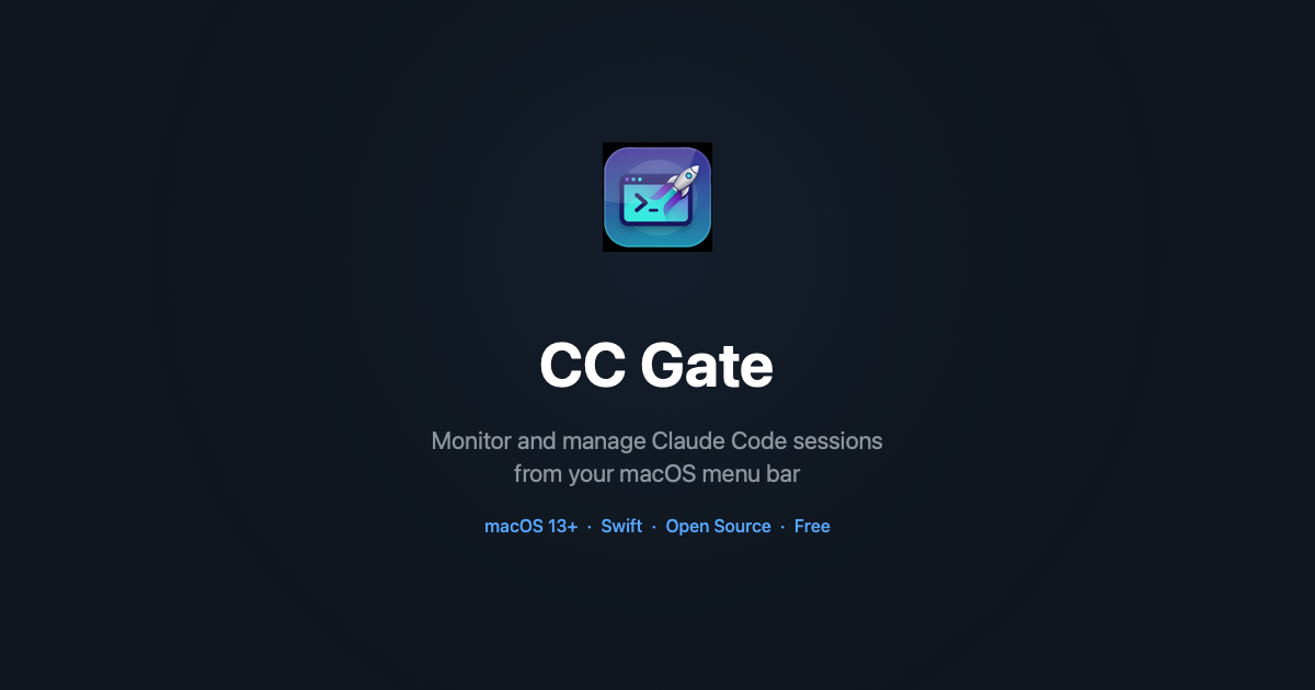 CC Gate — Claude Code Dashboard for macOS